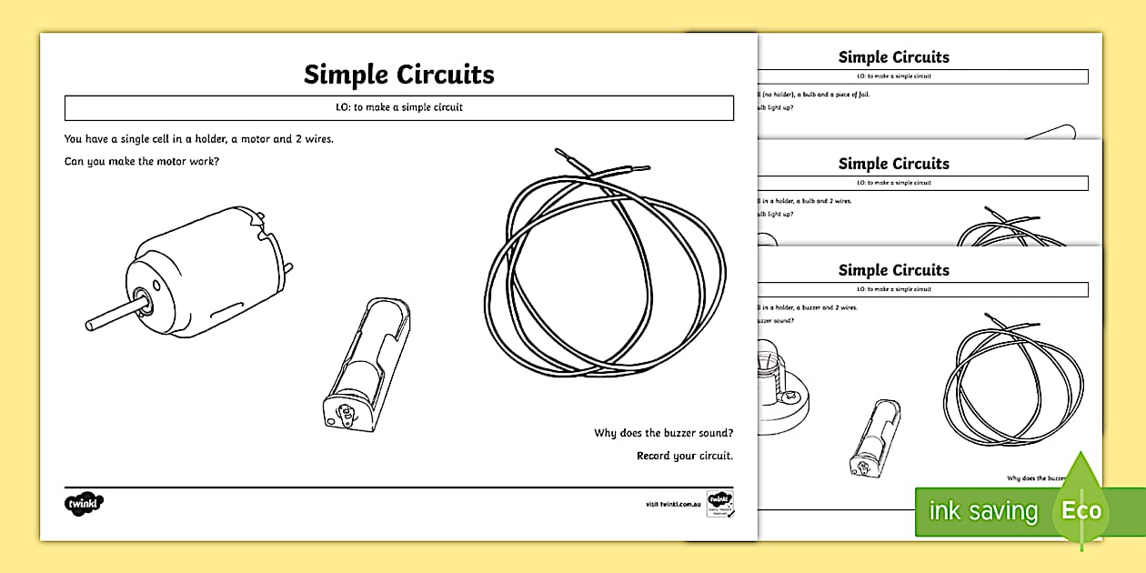 Electric Circuits Pupil Prompt Worksheets (teacher made)
