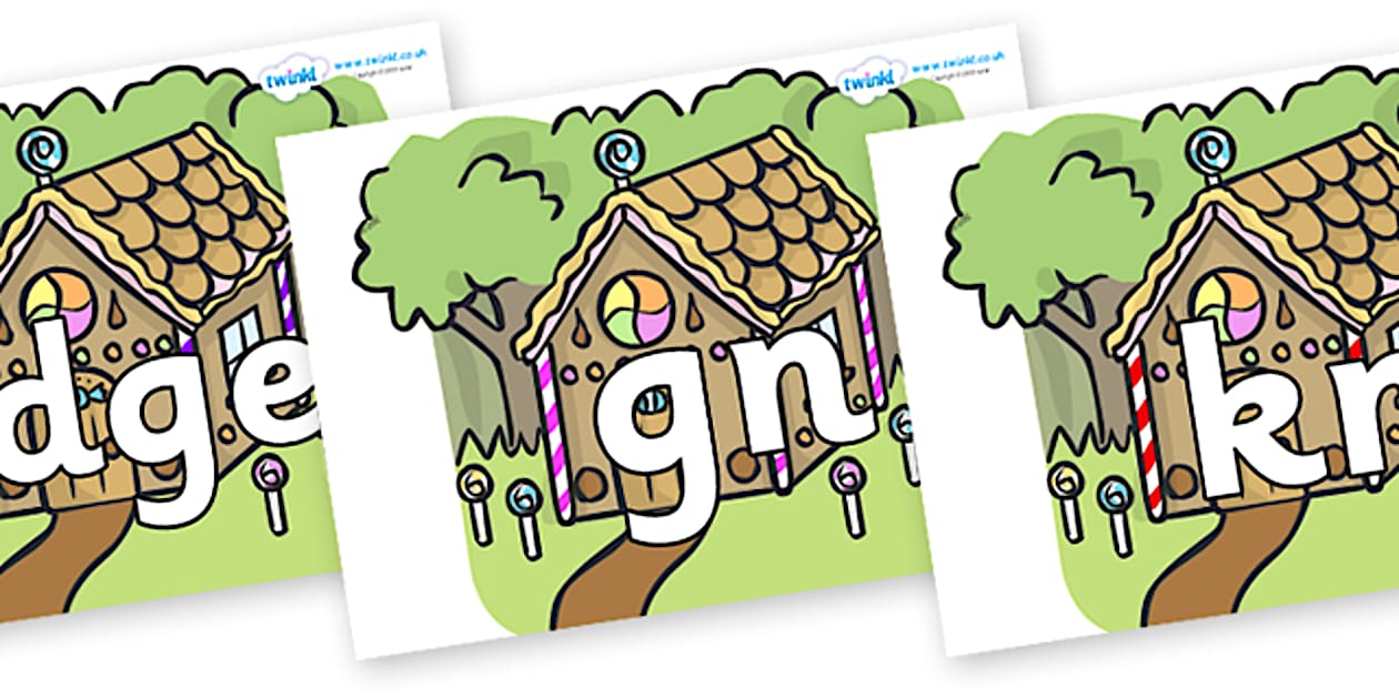 Silent Letters on Gingerbread House (teacher made) - Twinkl