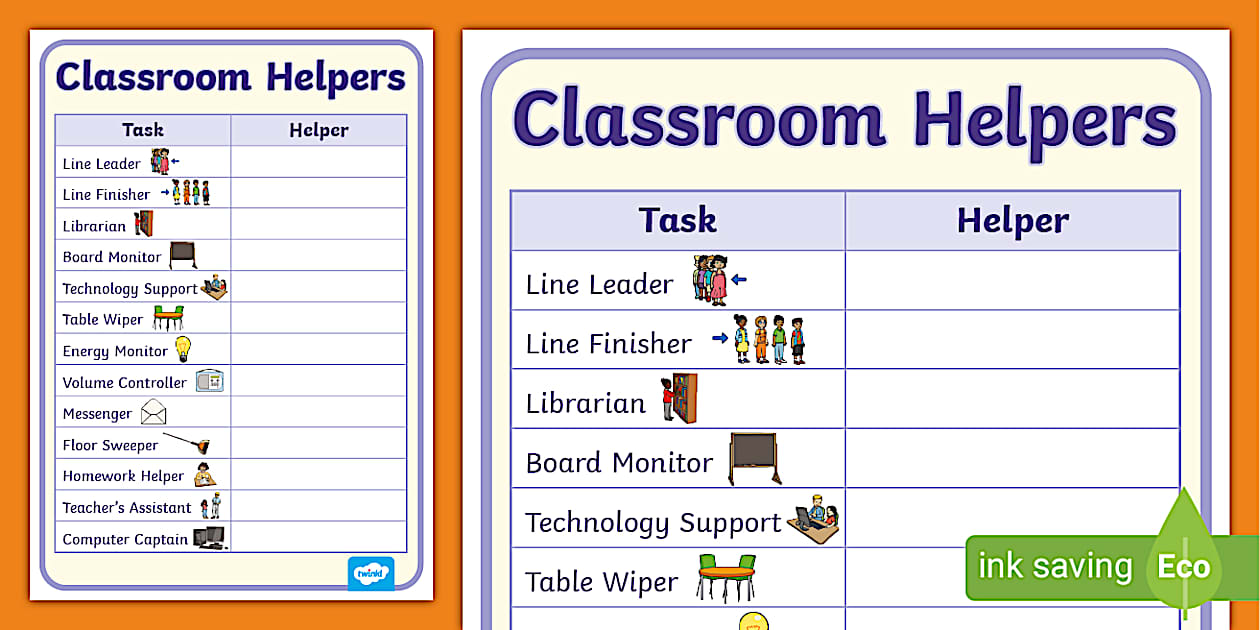 Editable Classroom Helpers Poster (professor feito) - Twinkl