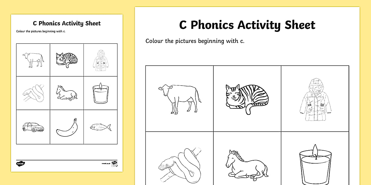 c Phonics Colouring Worksheet / Worksheet - Twinkl