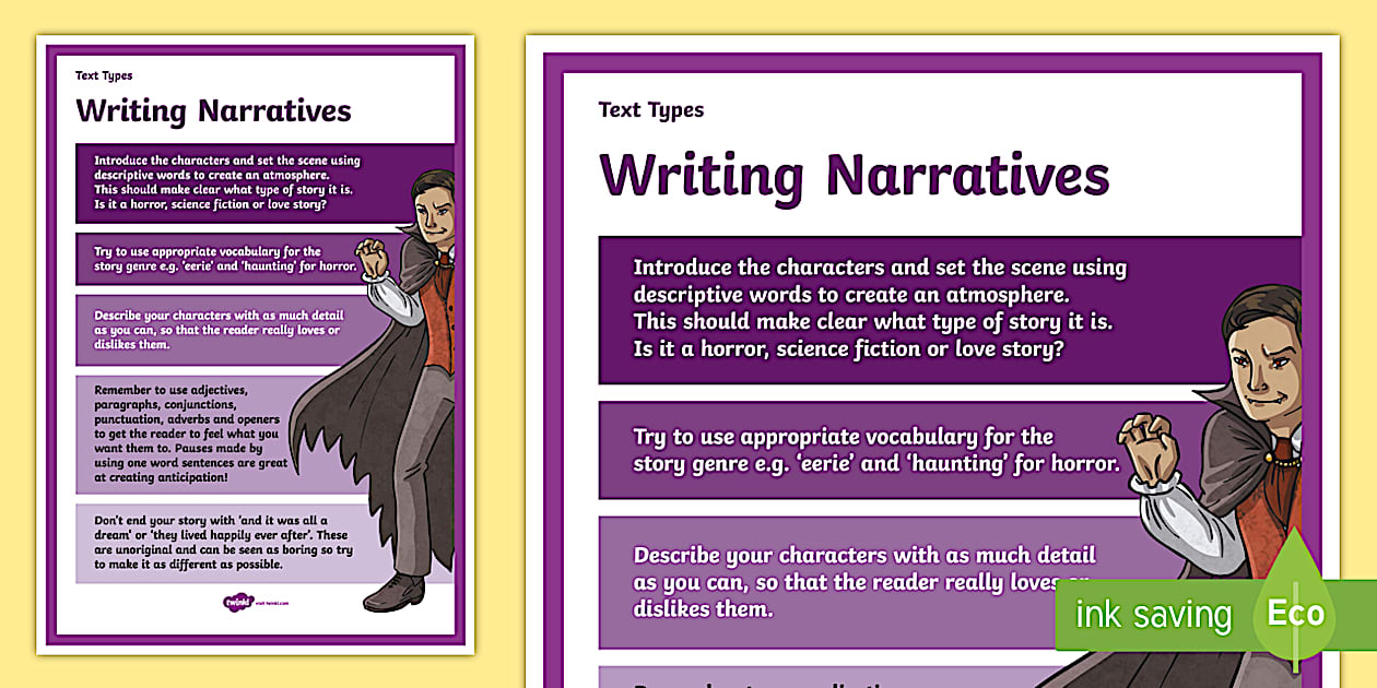 Text Types Guide Narrative Story Display Poster - Twinkl