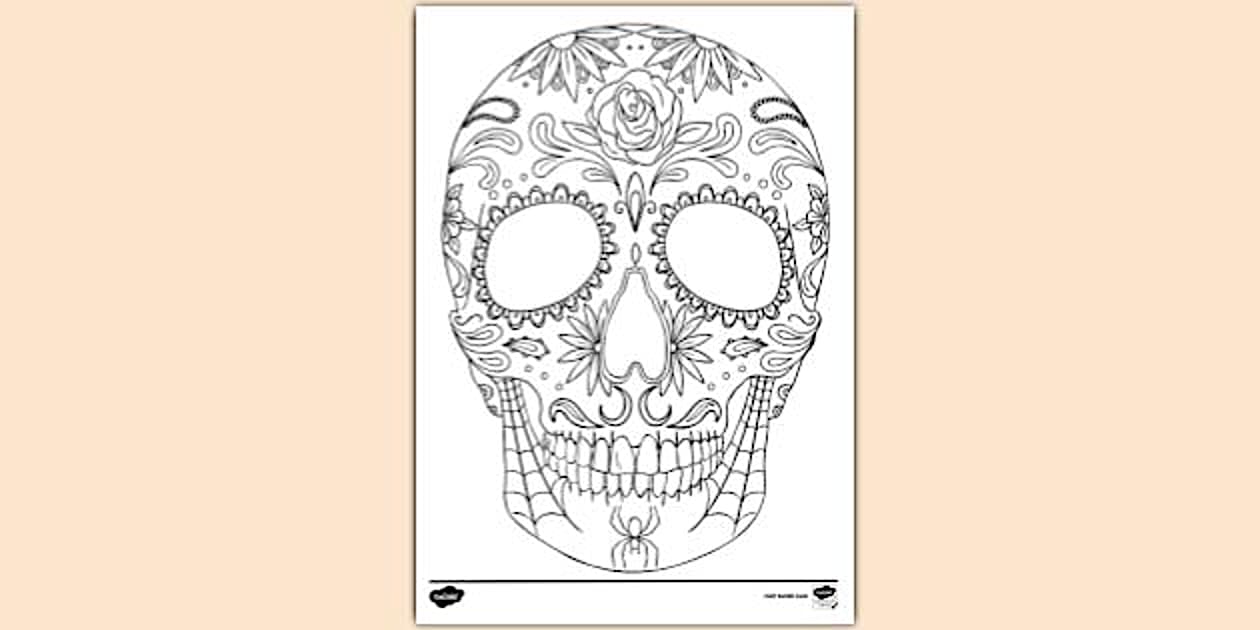 Sugar Skull Colouring | Colouring Sheets (teacher made)