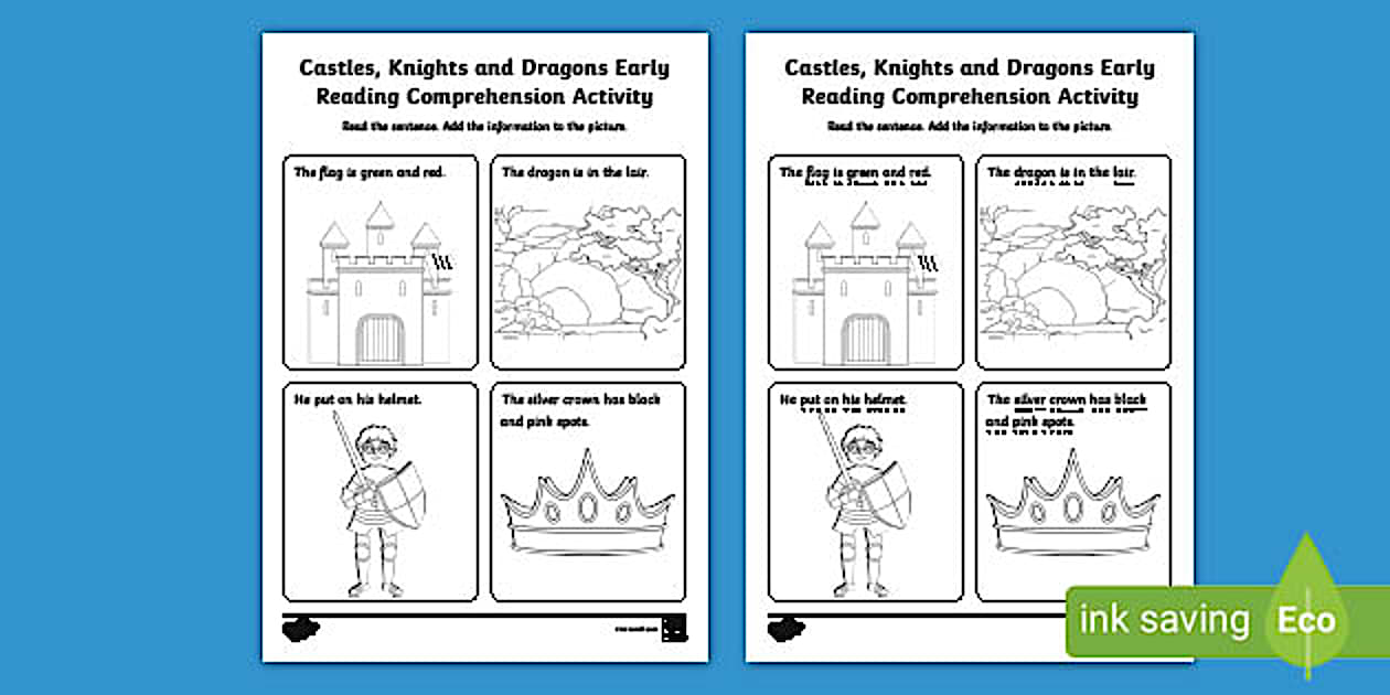 Castles, Knights and Dragons EYFS Reading Comprehension