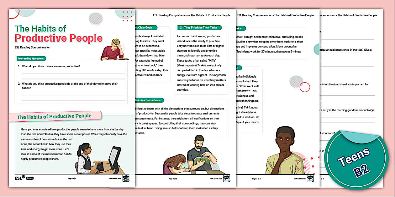 Productive Habits Reading for Teens B2