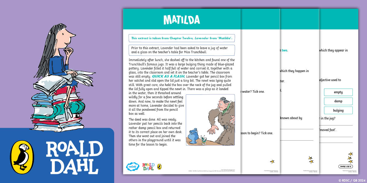FREE! - Matilda: Reading Comprehension [Ages 5-7] - Twinkl