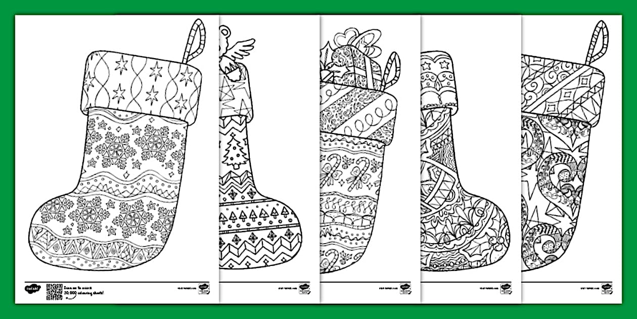 Christmas Stocking Pictures to Print - Teaching Resources