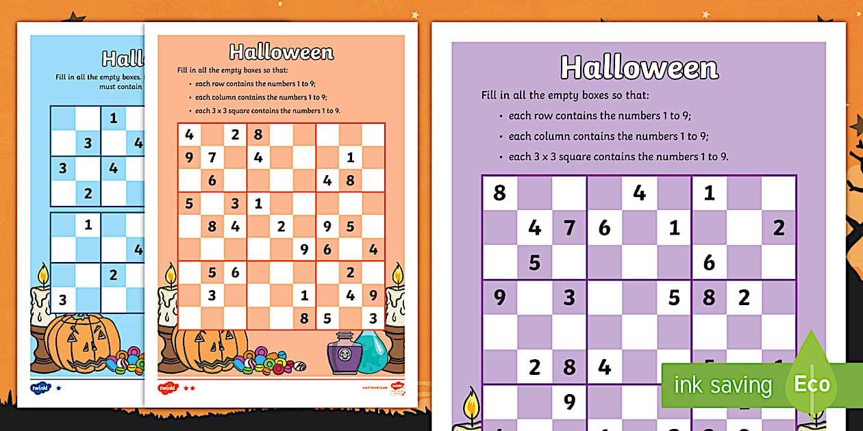 Halloween Sudoku | Maths Games and Activities (teacher made)