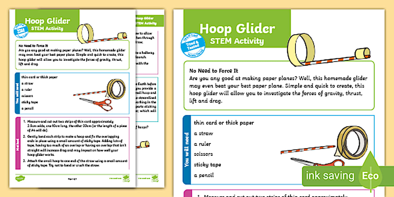 Hoop Glider STEM Activity (Teacher-Made) - Twinkl
