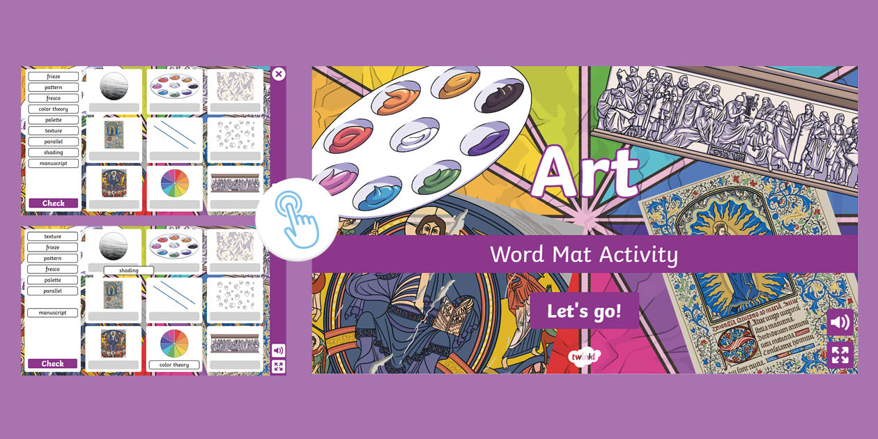 Tier 3 Art Vocabulary Interactive Word Mat Activity - Twinkl
