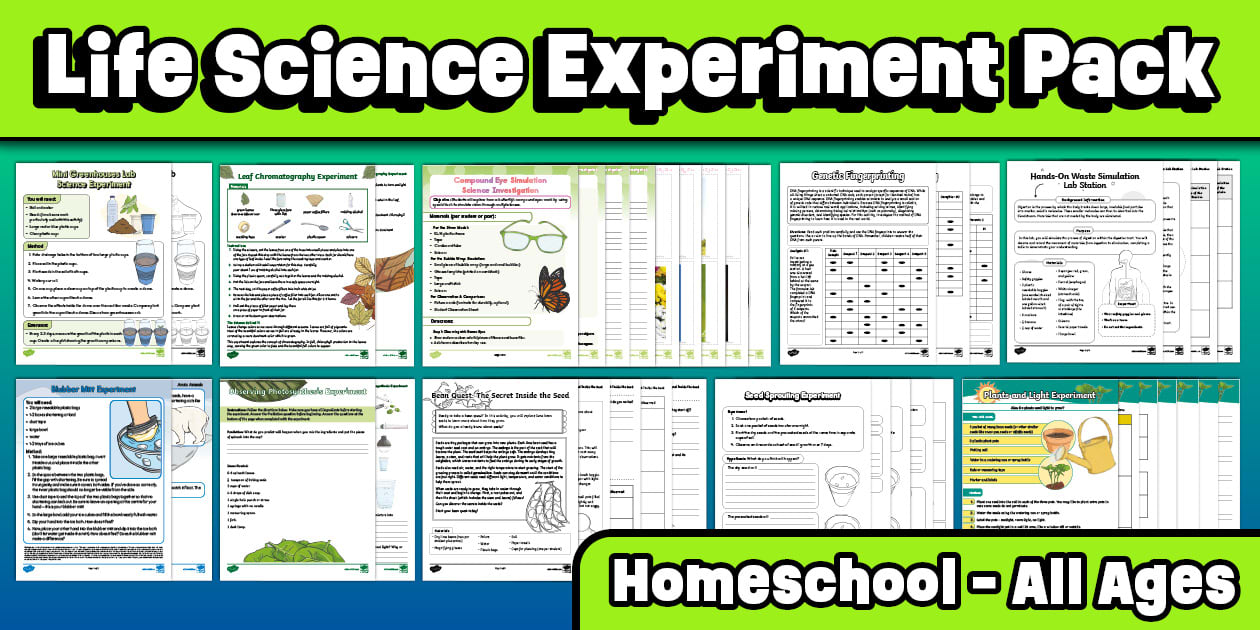 Homeschool Life Science Experiment Pack for All Ages