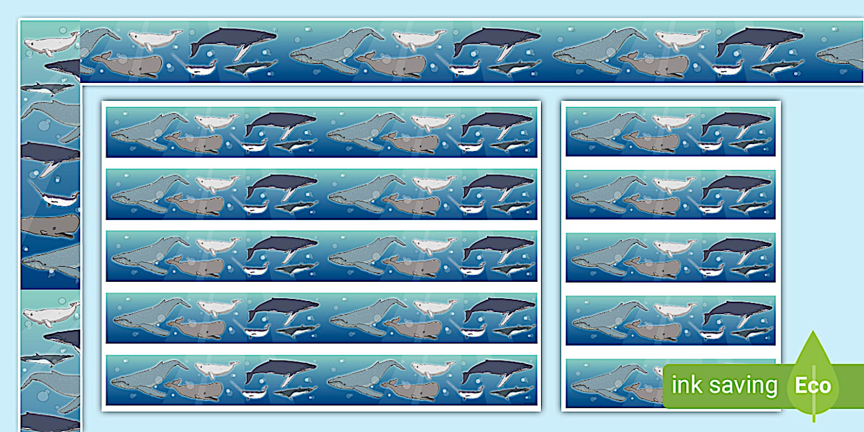 Whales Display Borders - Twinkl - KS1 (teacher made)