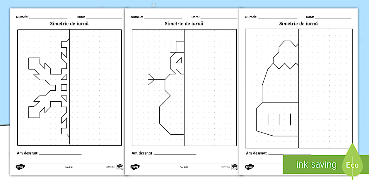 Simetrie de iarnă Fișe de activitate - Twinkl