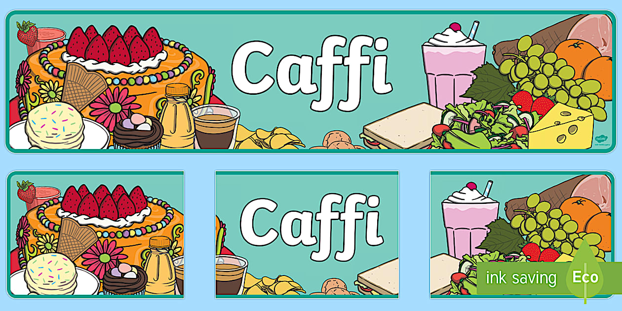 Cafe Role Play Banner (Welsh Translation) - Twinkl