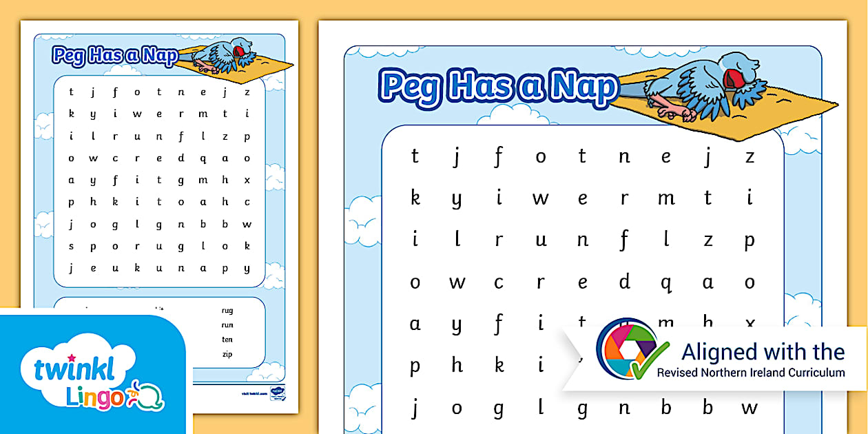 Peg Has a Nap Word Search (Teacher-Made) - Twinkl