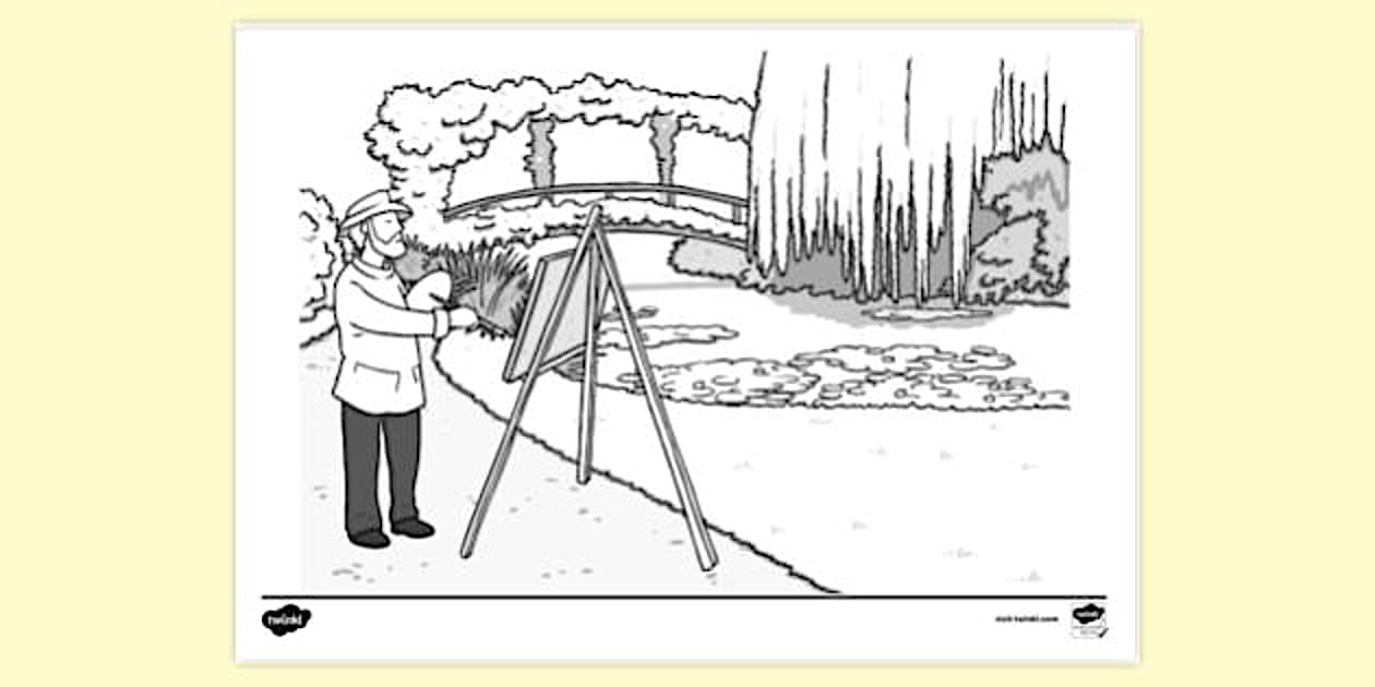 Monet Colouring | Colouring Sheets (Teacher-Made) - Twinkl