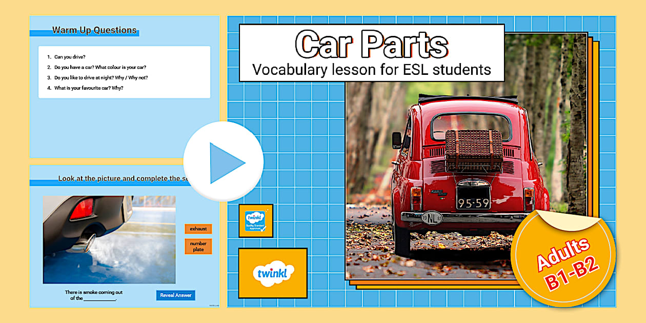 ESL Car Parts PowerPoint Lesson [Adults, B1-B2] - Twinkl