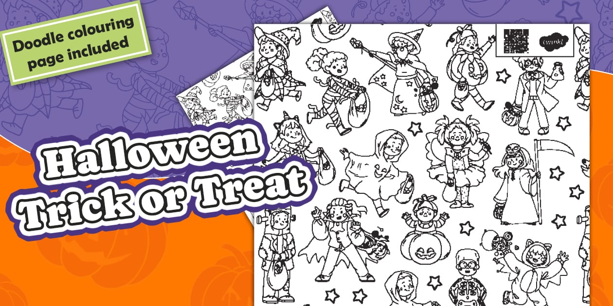 Foundation Phase Life Skills - Halloween Trick or Treat - Doodle Colouring