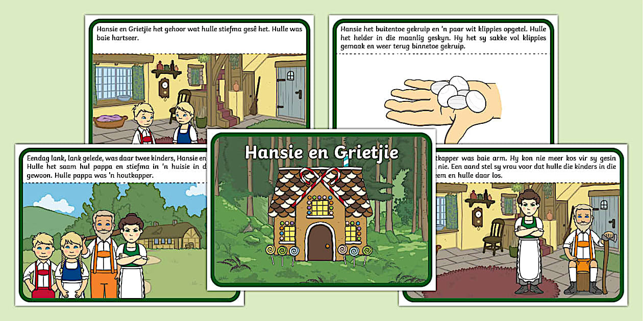 Hansie en Grietjie Storie Volgorde Kaarte (Lehrer gemacht)