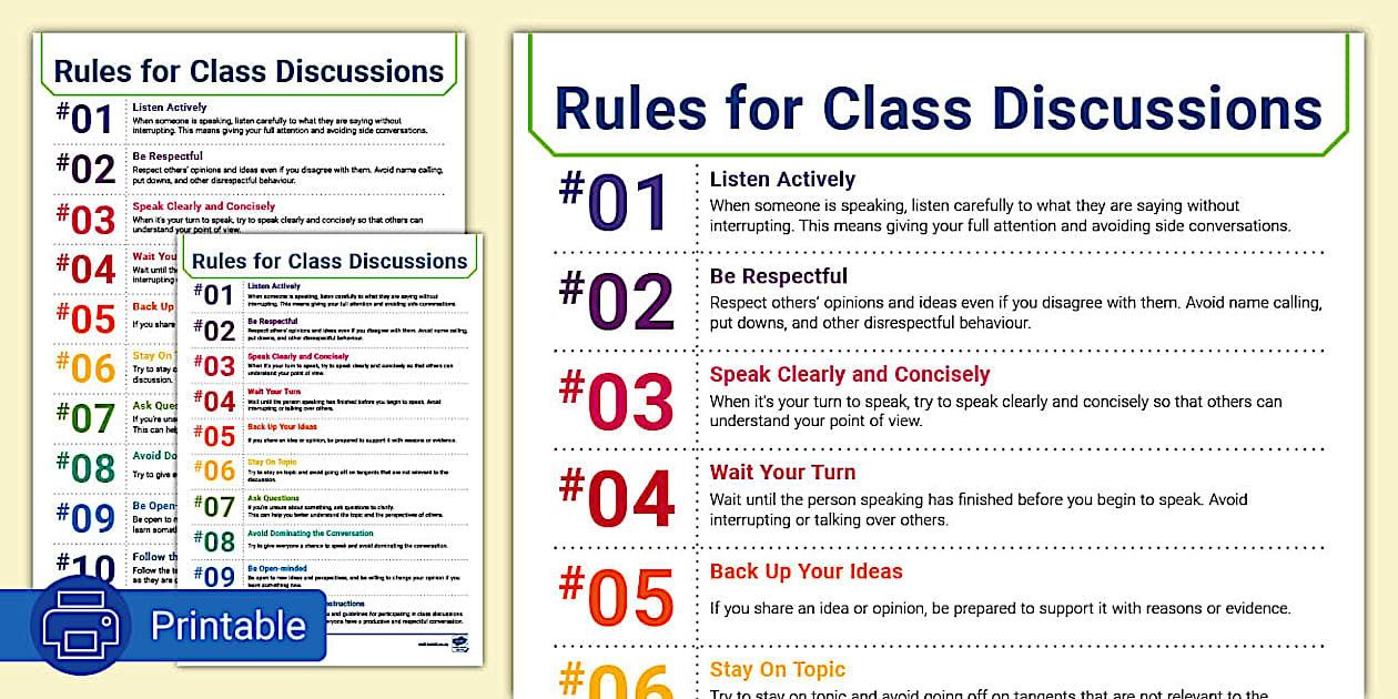 Rules for Class Discussions