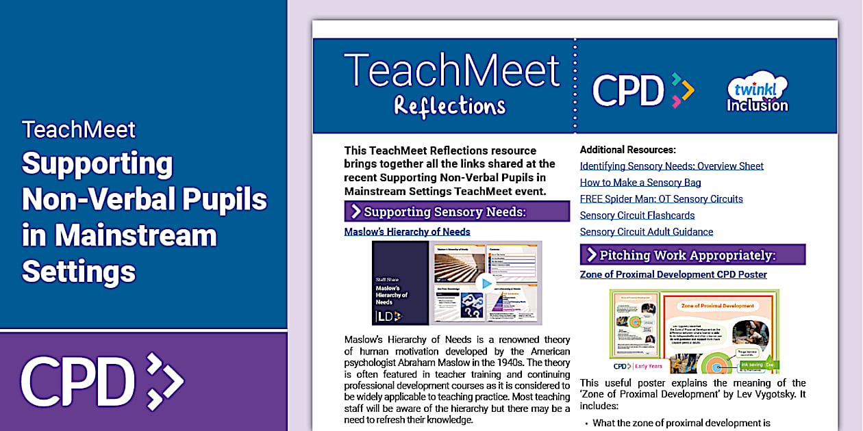 TeachMeet Reflections - Supporting Non-Verbal Pupils in Mainstream Settings