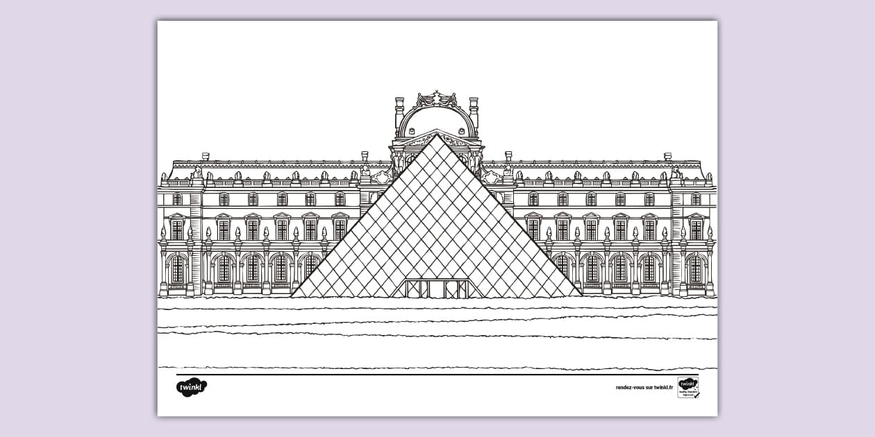 Coloriage : Le Louvre - Twinkl Enseignements artistiques