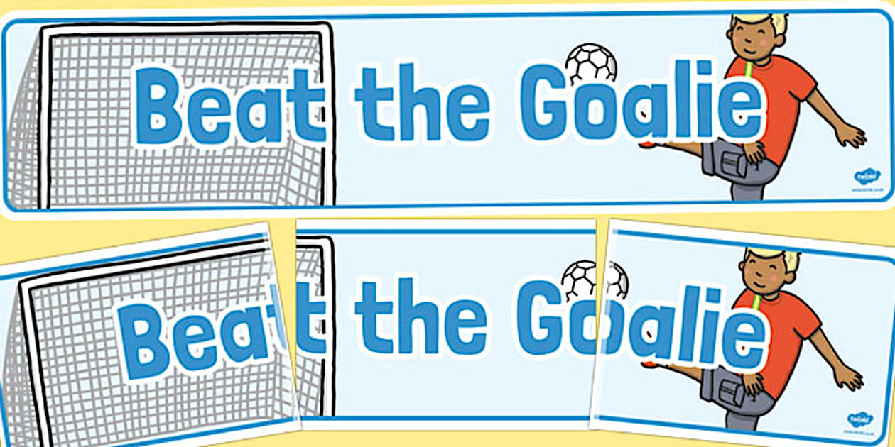 Cursive Beat the Goalie Banner (teacher made) - Twinkl