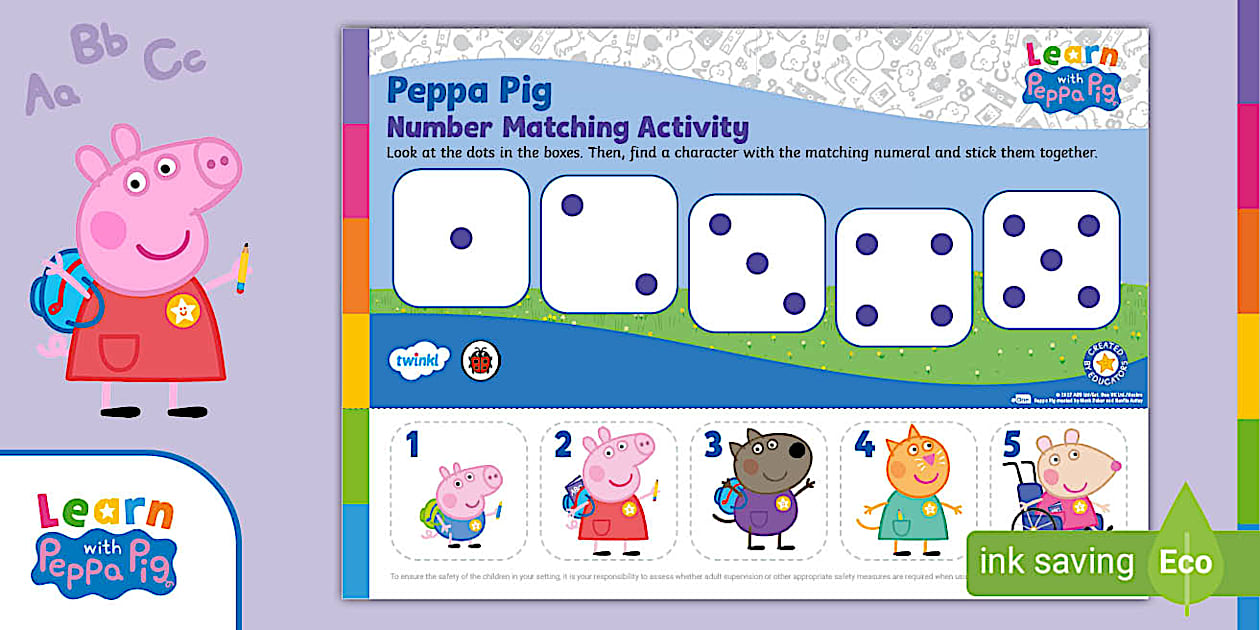FREE! - Peppa Pig: Number Matching Activity | Twinkl