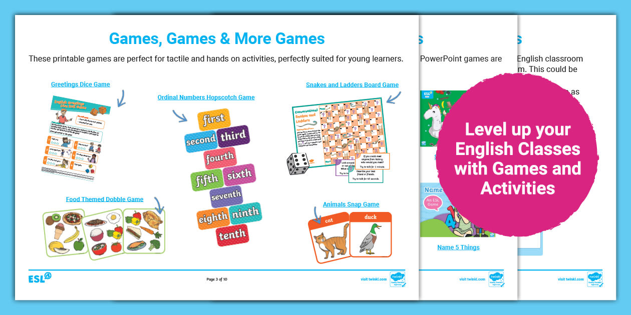 FREE! - Level up your English Classes with Games and Activities
