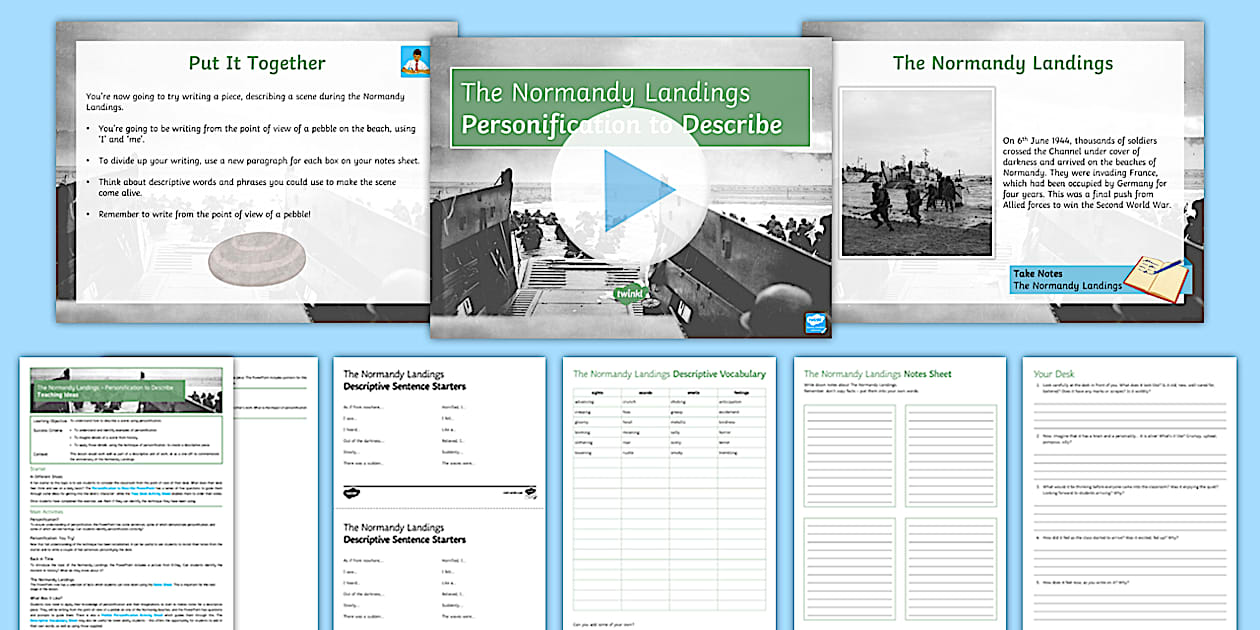 The Normandy Landings - Personification to Describe Lesson Pack