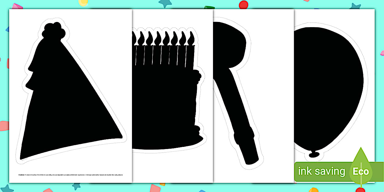 Party Silhouette Cut-Outs (Teacher-Made) - Twinkl