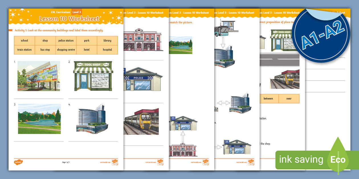 ESL Curriculum Level 3, Lesson 10 Worksheet - Twinkl