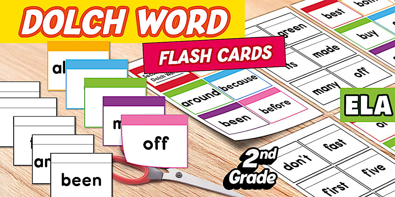 Second Grade Dolch Word Flash Cards I Sight Word Practice