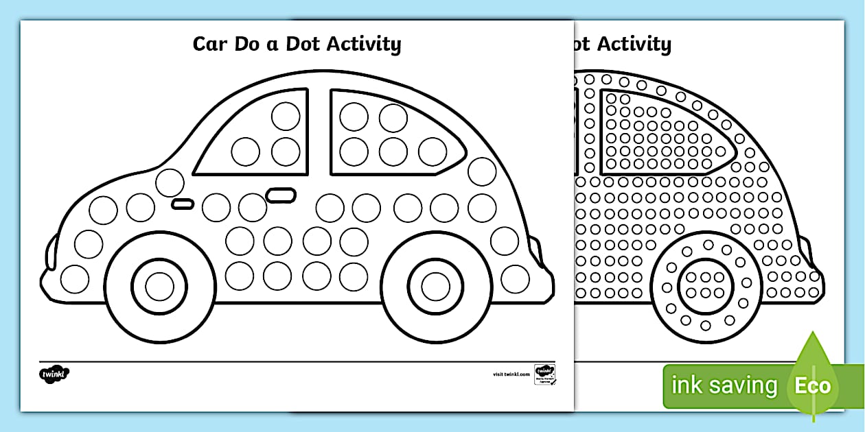 Car Do a Dot Activity | Art | Transport | Twinkl | KS1