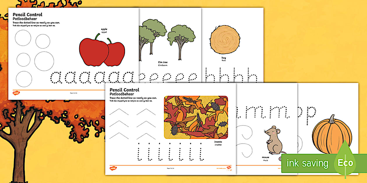 Autumn Harvest Pencil Control – Foundation Phase – Twinkl