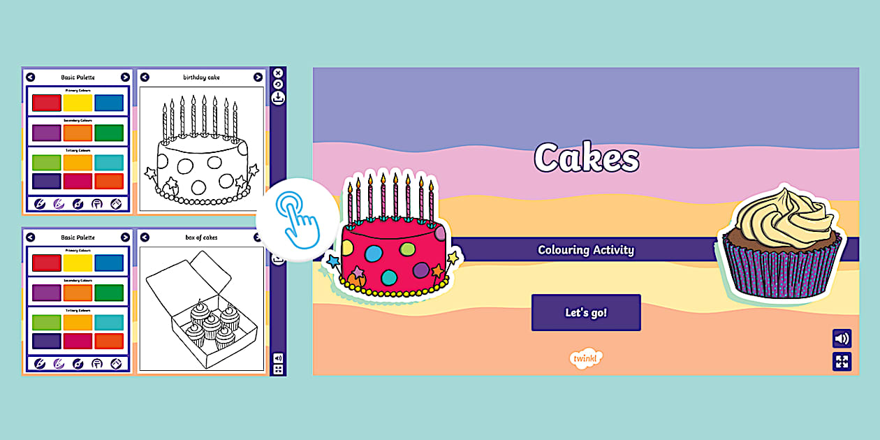 Cakes Interactive Colouring (teacher made) - Twinkl