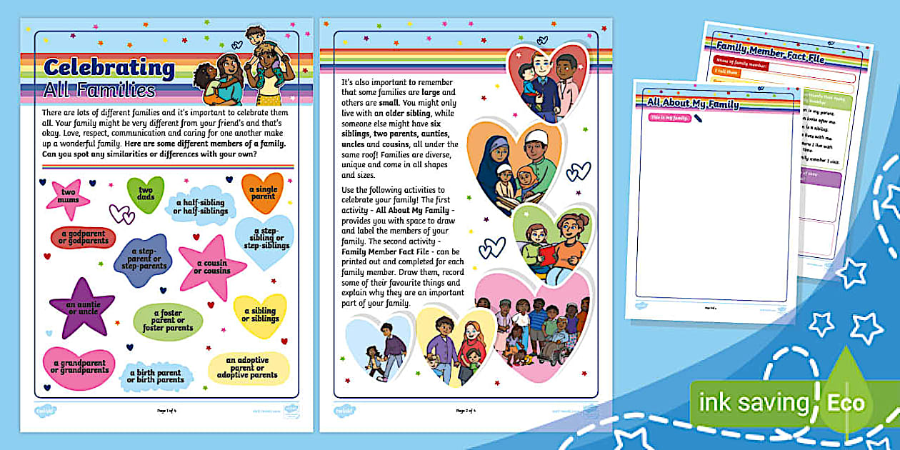 All About My Family Activity (Ages 5 - 7) (Teacher-Made)