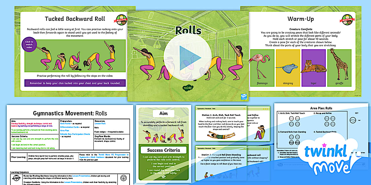 Forward Roll - Year 3 PE Gymnastics Lesson - Twinkl
