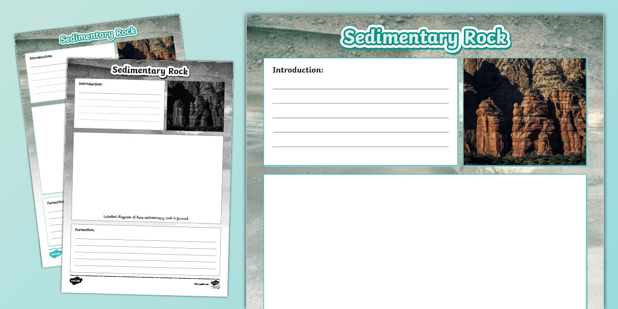 Sedimentary Rock Non-Chronological Report Template - Twinkl