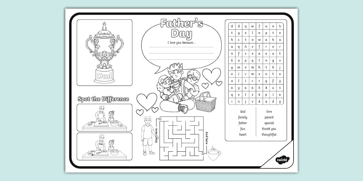 Father's Day Activity Mat (teacher made) - Twinkl