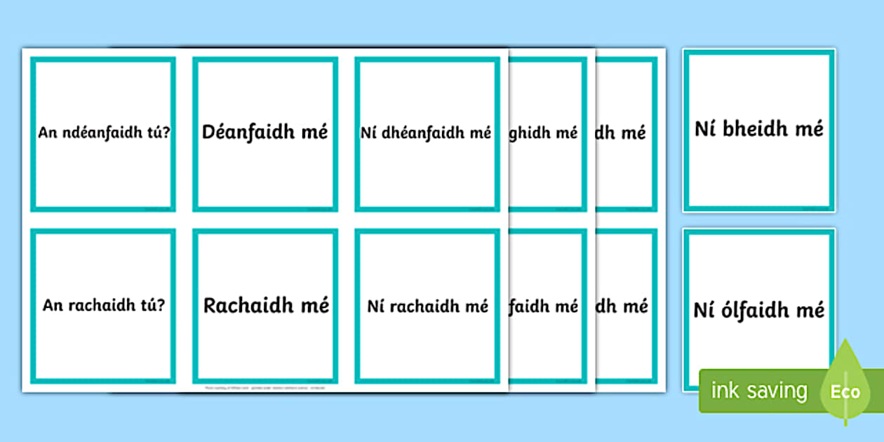Junior Cycle An Aimsir Fháistineach Ceisteanna agus Freagraí Matching Cards