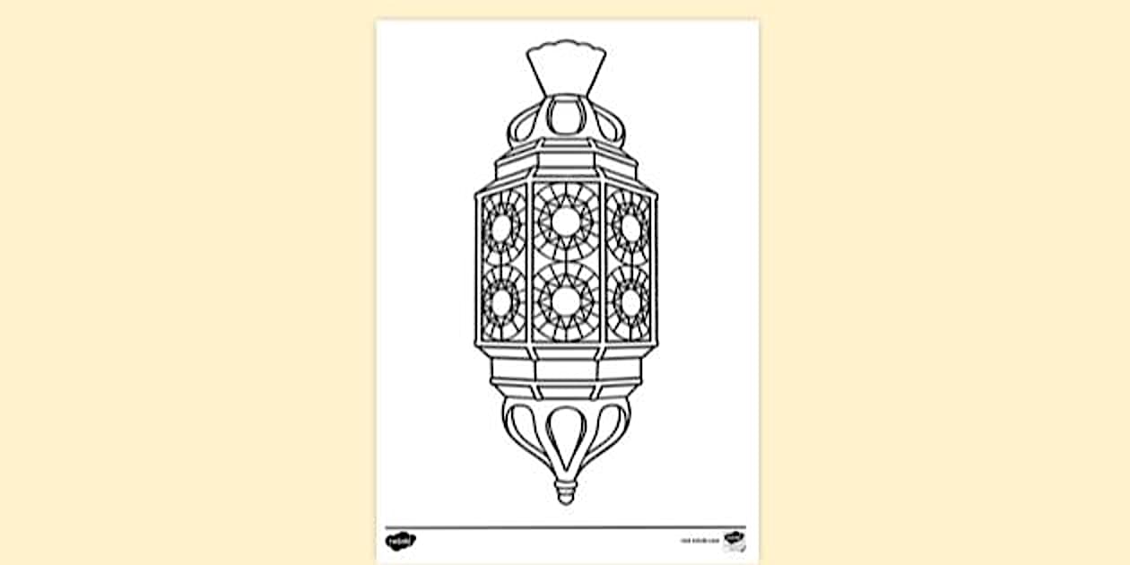 Fanoos Lantern Colouring Sheet (teacher made) - Twinkl