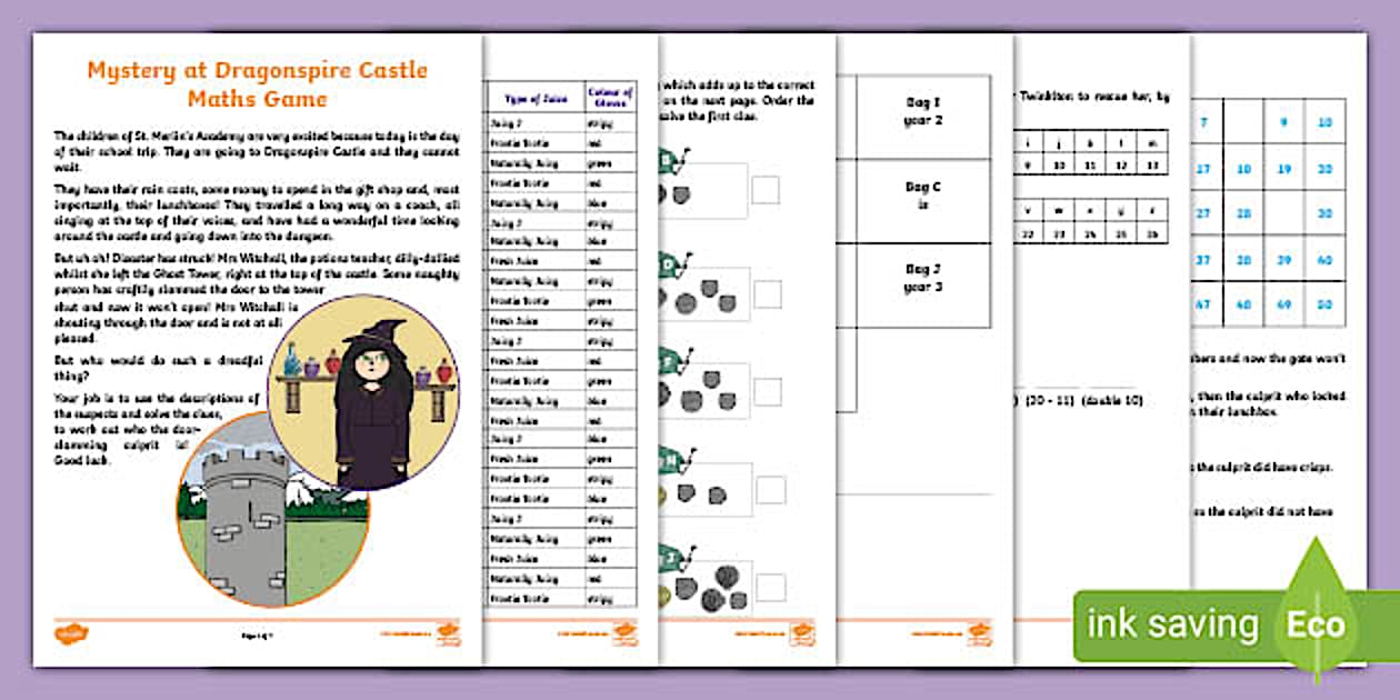 Mystery at Dragonspire Castle Maths Game Australian Version