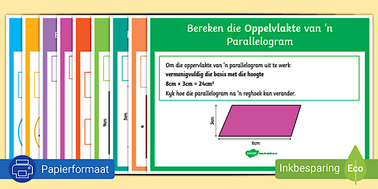 Wiskunde Muurkaarte - Omtrek en Oppervlakte (teacher made)
