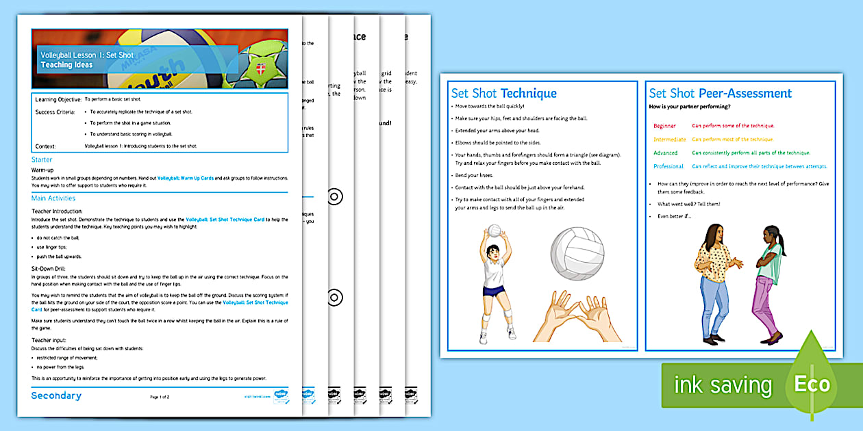 Volleyball Lesson 1: Set Shot (teacher made) - Twinkl