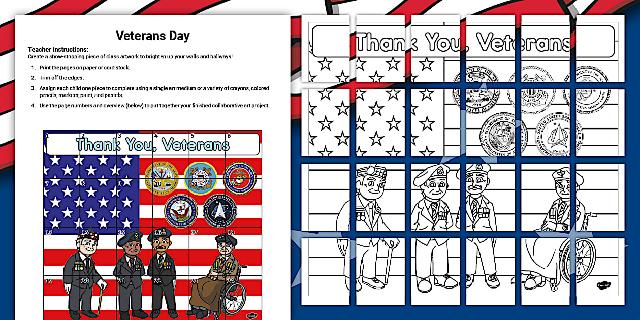 Veterans Day Collaborative Art Pack | Twinkl