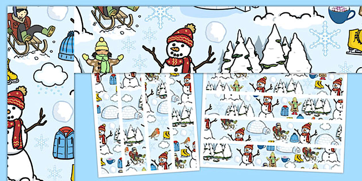 Black and White Winter Themed Display Border (teacher made)