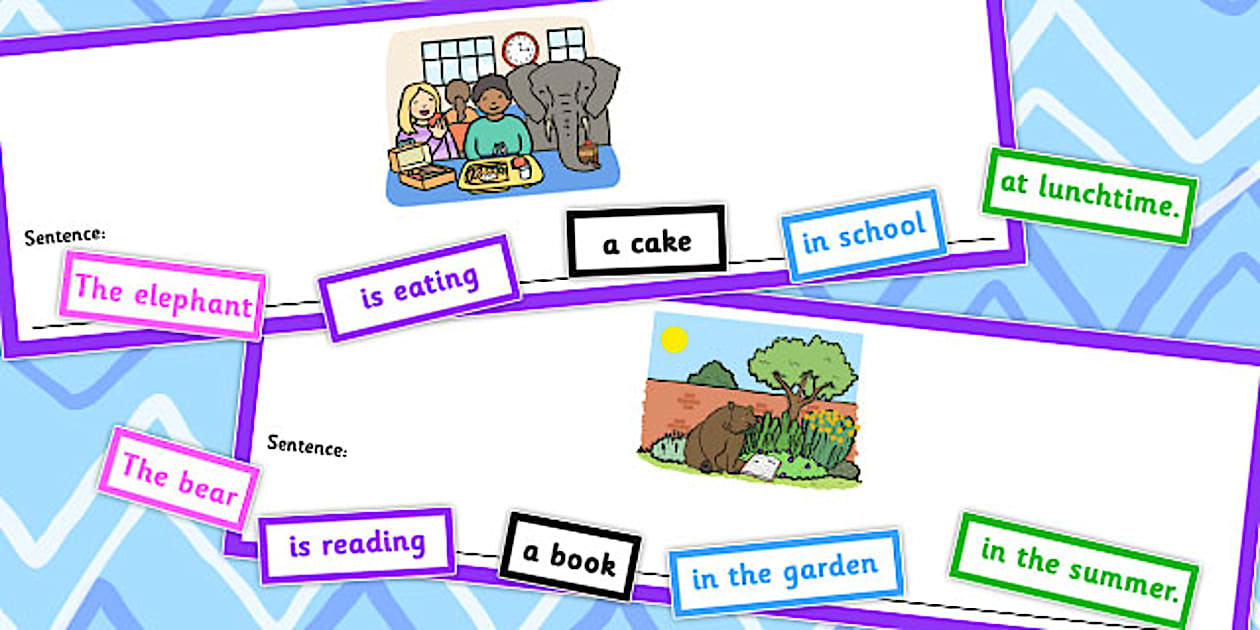 Editable Who, What Doing, To What, Where, When - Unusual Cut Up Sentences