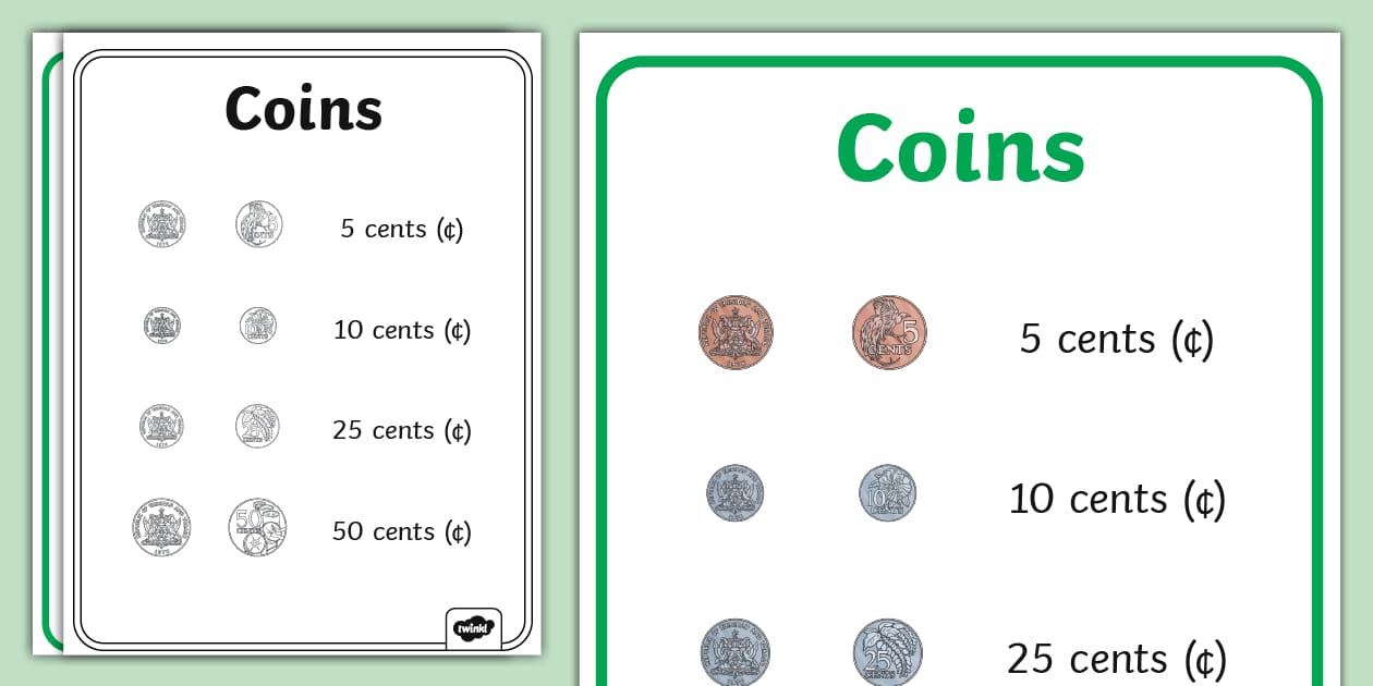 Coins and Values Poster | Financial Literacy | Twinkl Catibbean ...