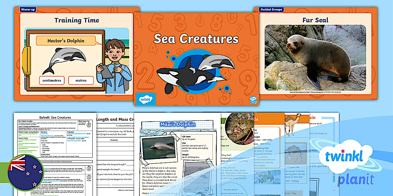 Level 2 Measurement Solveit: Sea Creatures - Twinkl
