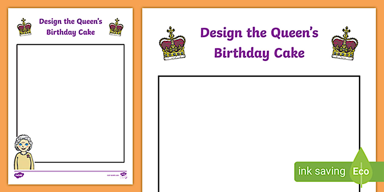 Queen's Birthday Cake Worksheet | Design Your Own | Year 1-6